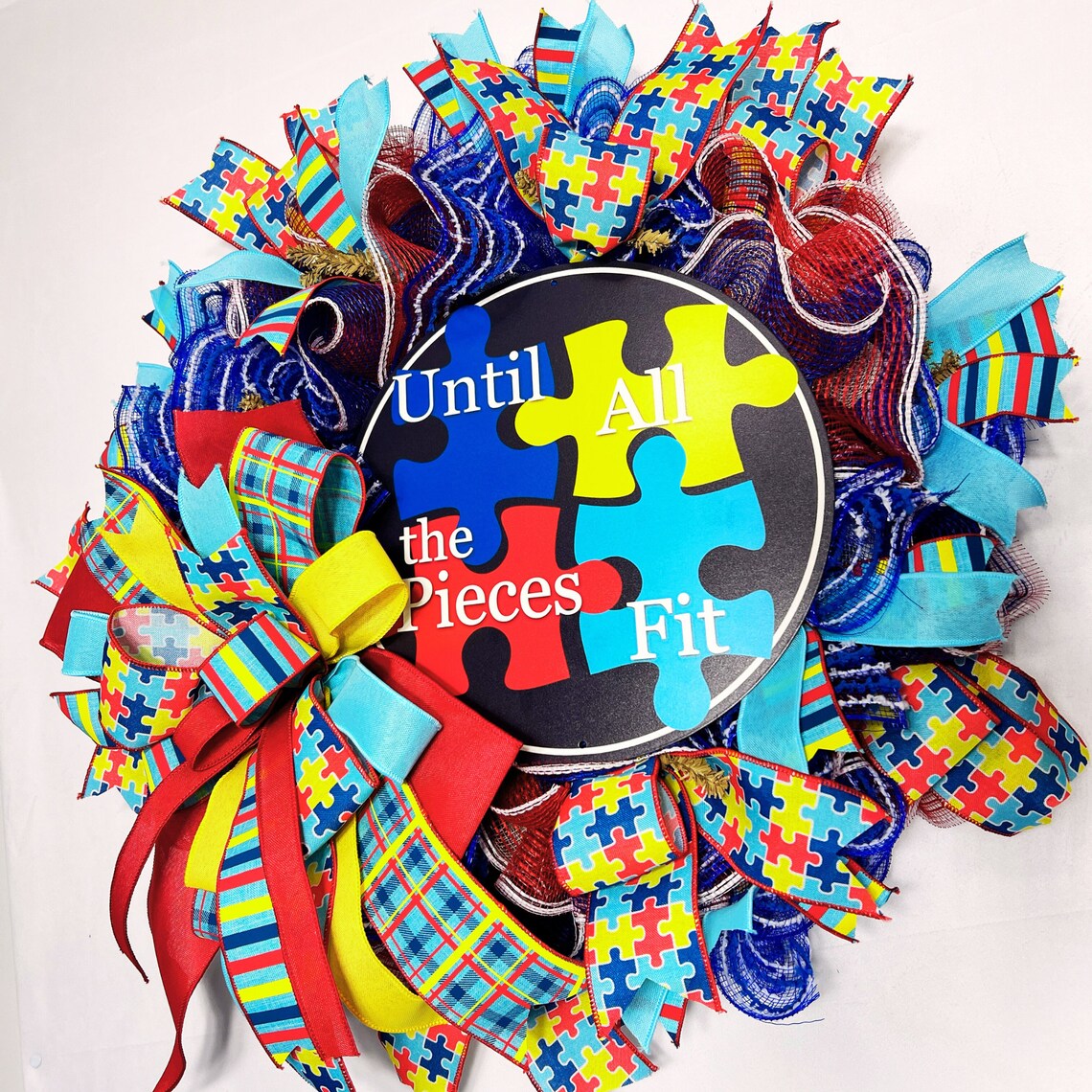 National Autism Awareness Wreath for Front Door, Neurodiversity Door ...