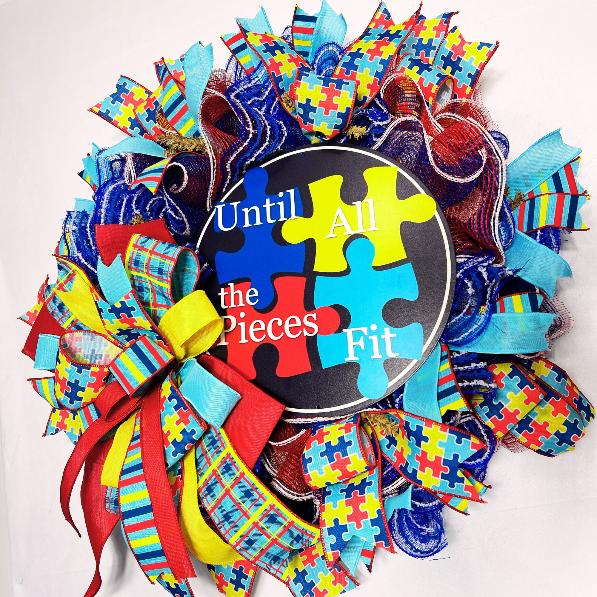 National Autism Awareness Wreath for Front Door, Neurodiversity Door ...