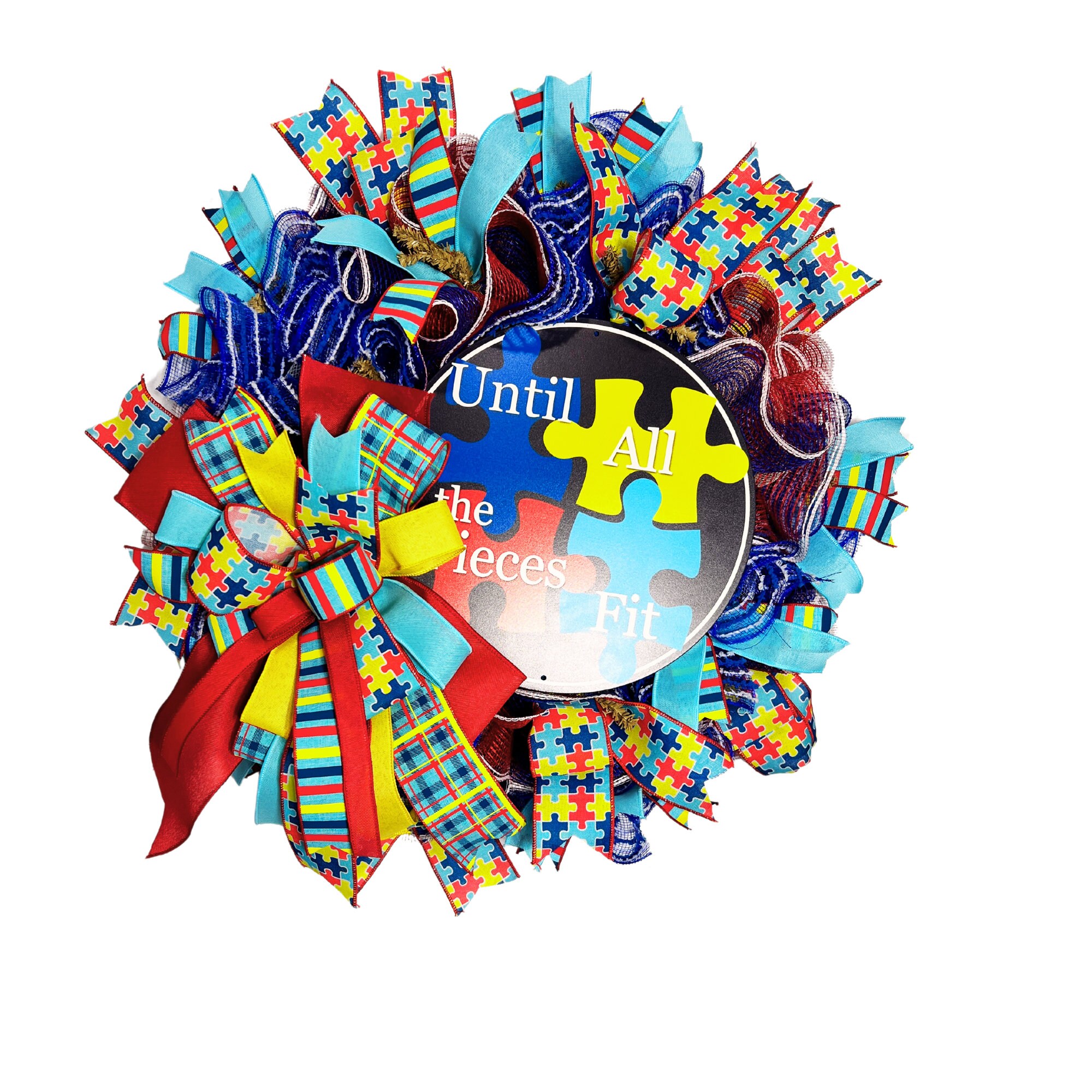 National Autism Awareness Wreath for Front Door, Neurodiversity Door ...