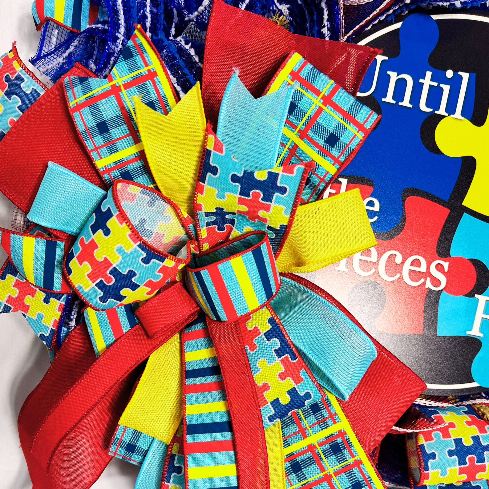 National Autism Awareness Wreath for Front Door, Neurodiversity Door ...