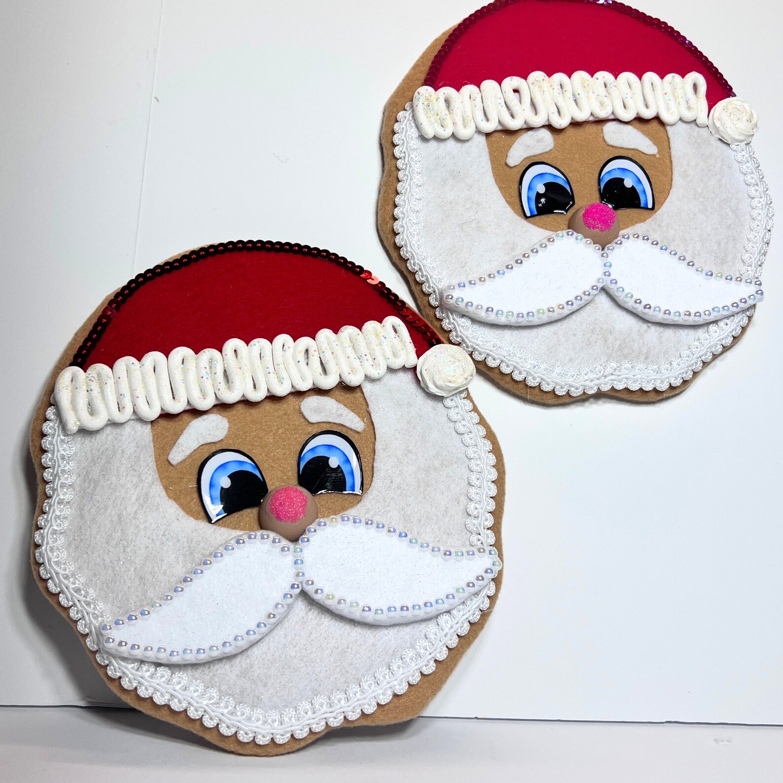 Handmade Santa Sugar Cookie Sign: Christmas Wreath Attachment - Etsy