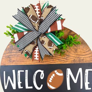 Football Welcome Sign for Front Porch, Welcome Football Door Hanger ...