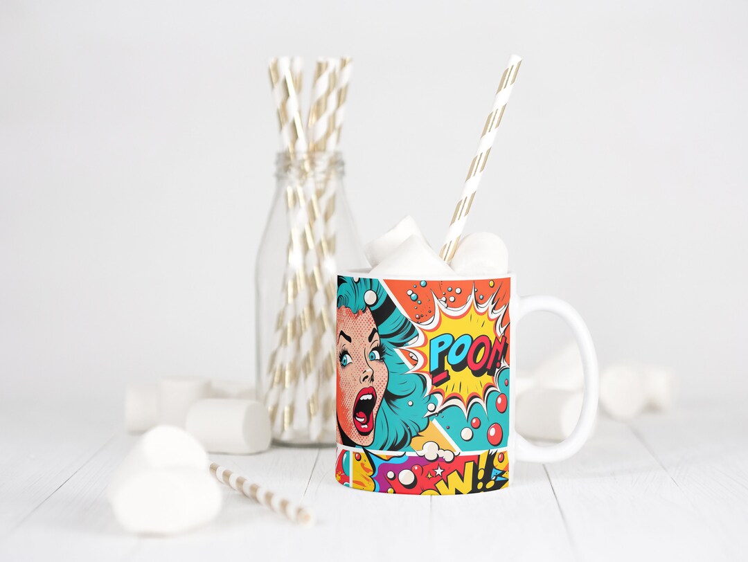 Ceramic Pop Art Mug Comic Comic Style - Etsy