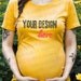 Realistic Mockup for Yellow Maternity T-shirt Perfect for Custom ...