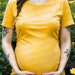 Realistic Mockup for Yellow Maternity T-shirt Perfect for Custom ...