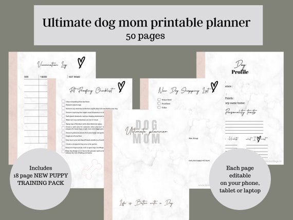 Ultimate Printable Dog Mom Planner Printable Dog Care - Etsy