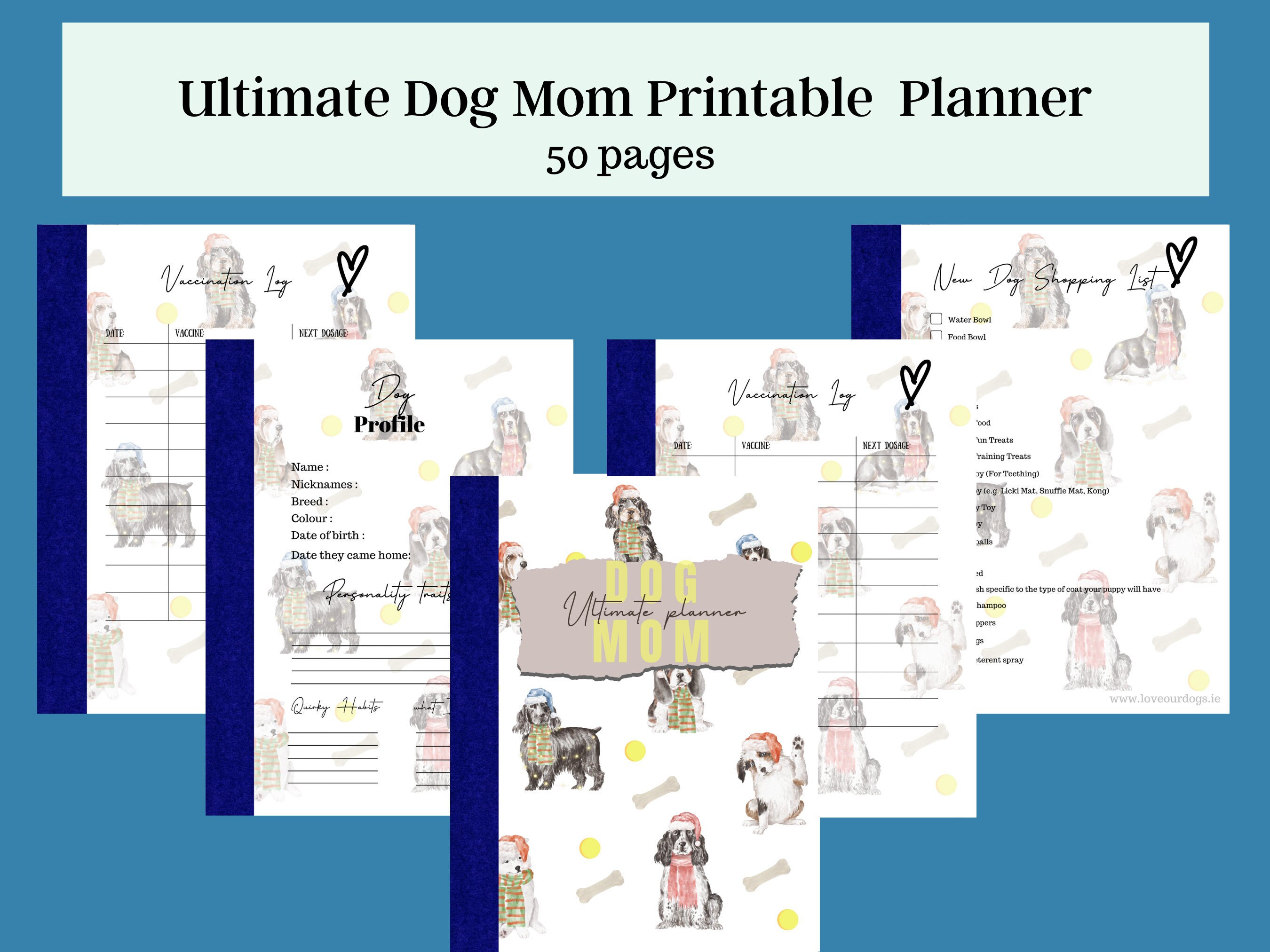 Ultimate Printable Dog Mom Planner - Winter Style #1, Puppy Planner ...