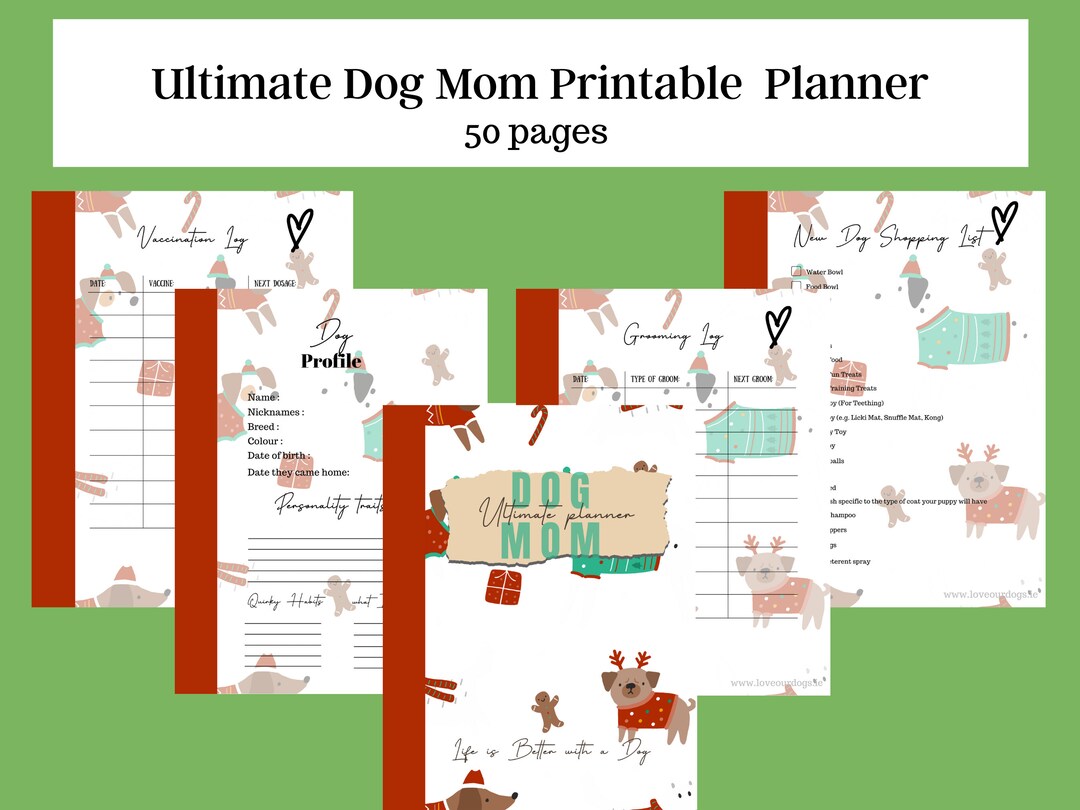 Ultimate Printable Dog Mom Planner - Winter Style #2, Dog Planner ...