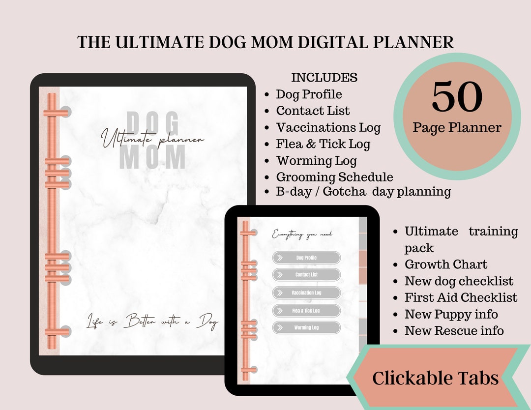Ultimate Digital Dog Mom Planner, Digital Dog Care Planner, Puppy ...