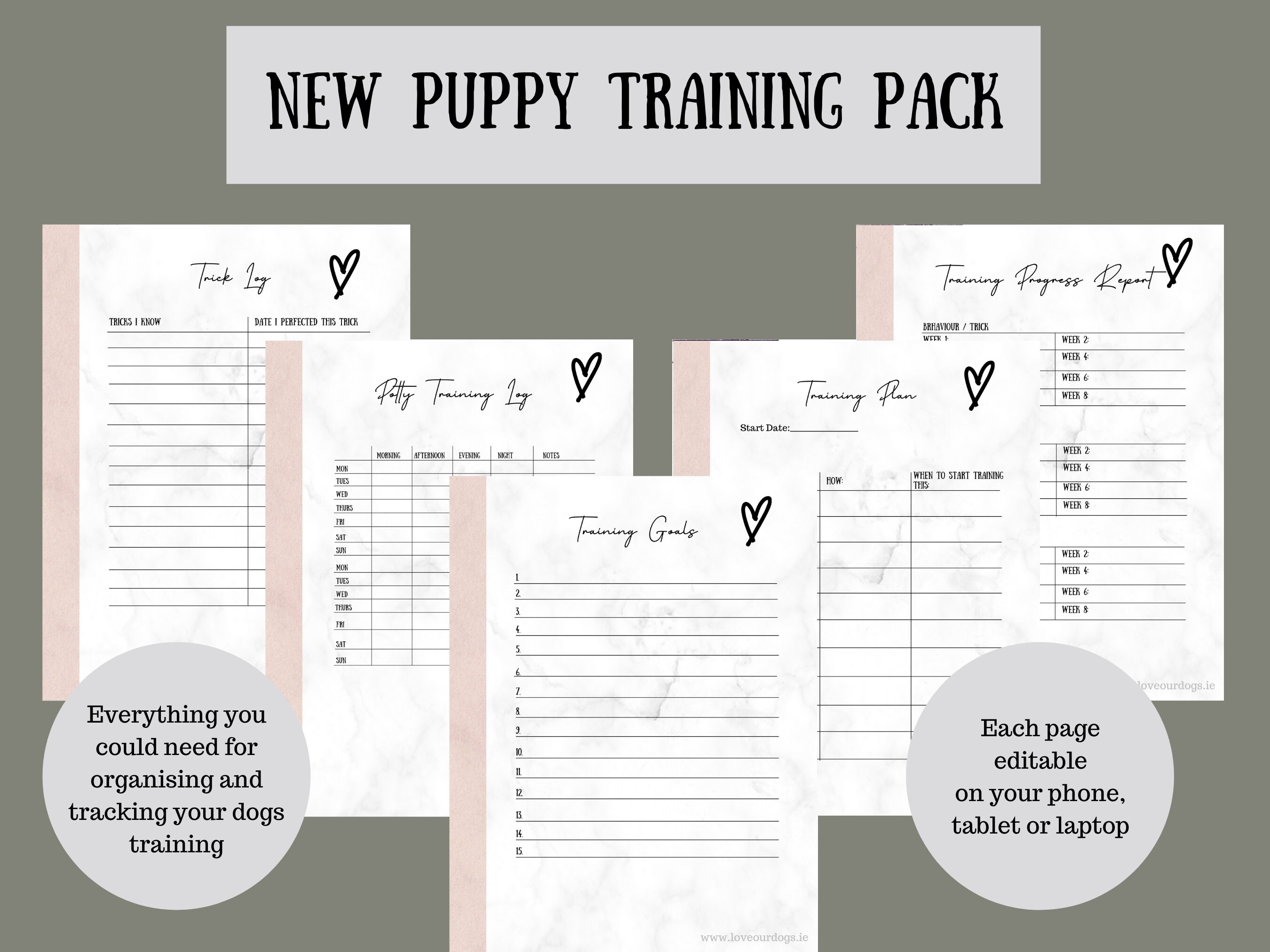 Ultimate Printable Dog Mom Planner, Printable Dog Care Planner, Puppy ...