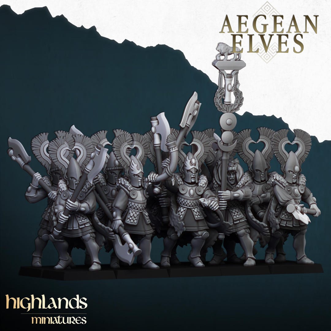 Highlands Miniatures Elfes de la mer Égée Lions BASES GRATUITES ...