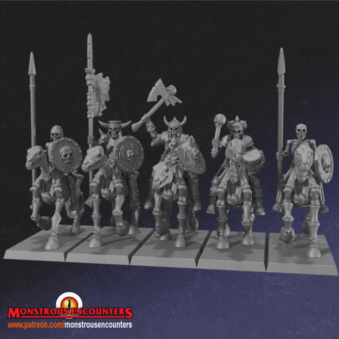 Monstrous Encounters Skeleton Horsemen Unit FREE BASES INCLUDED - Etsy