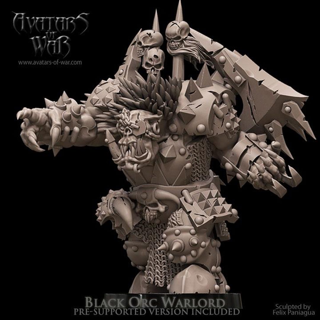Black Orc Warlord | Free Bases Included| Get Additional Discount! - Etsy