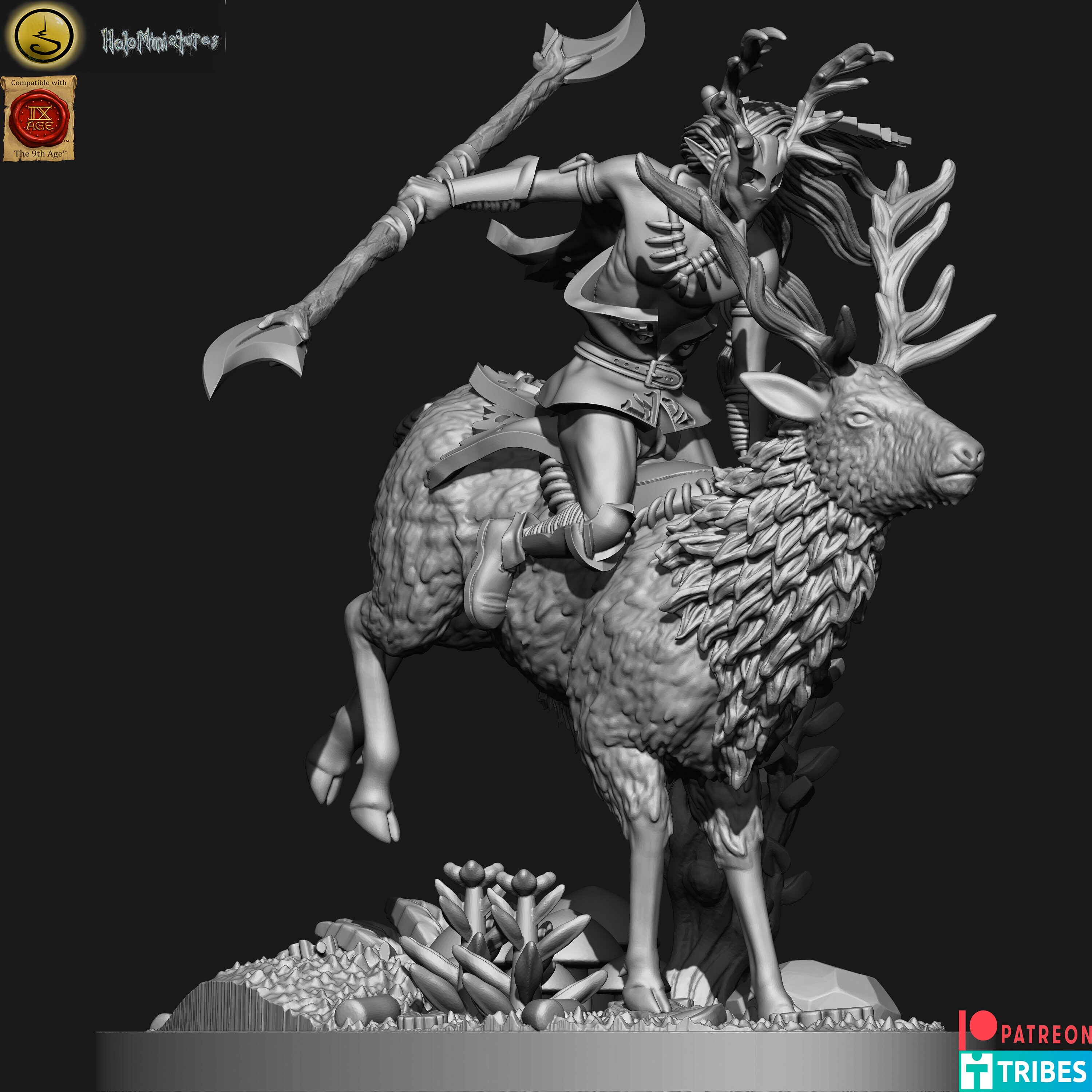 Holo Miniatures Sylvan Elves Wild Hunters on Stags - Etsy