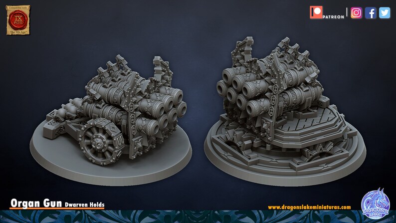 Dragonslake Miniatures Dwarf Organ Gun - Etsy