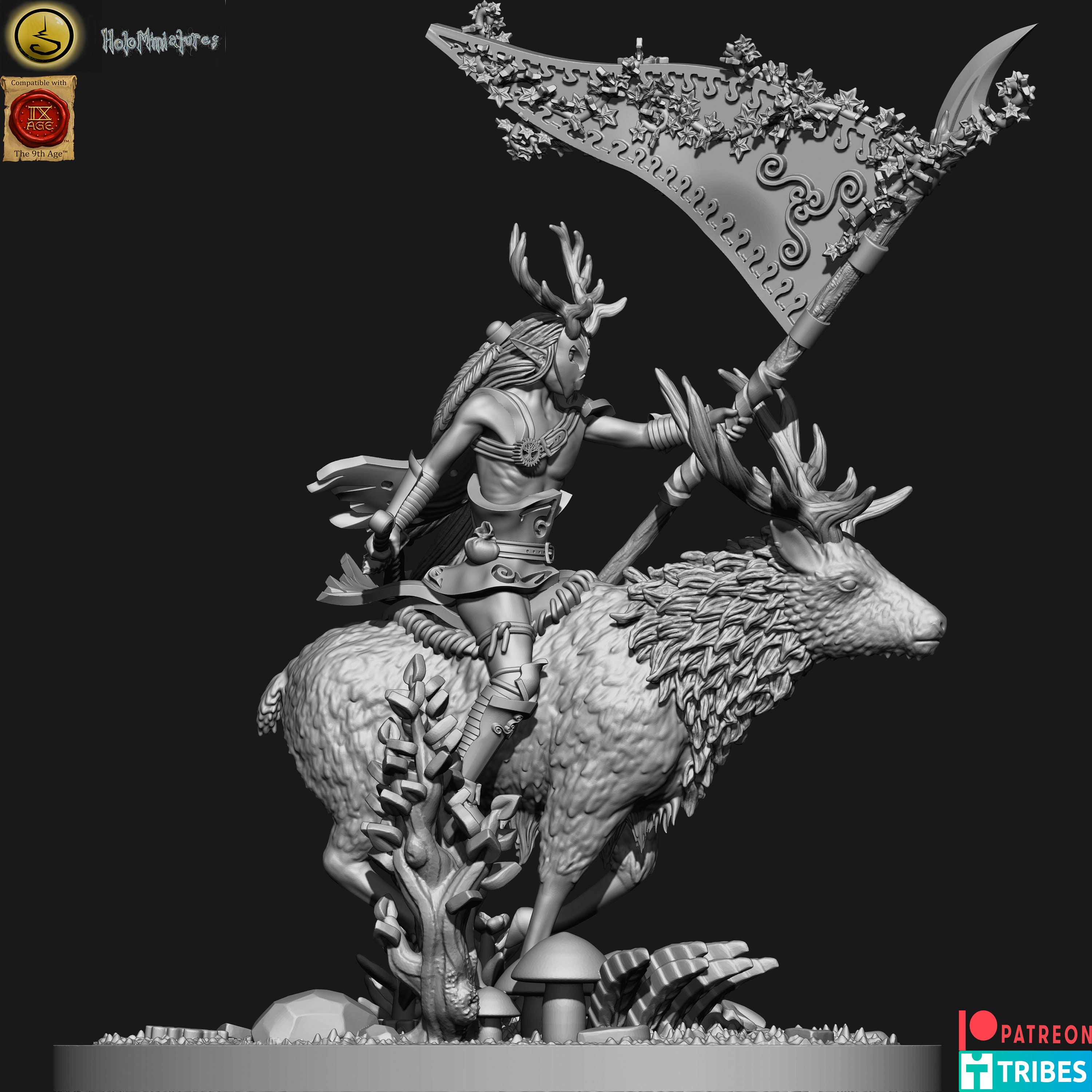 Holo Miniatures Sylvan Elves Wild Hunters on Stags - Etsy