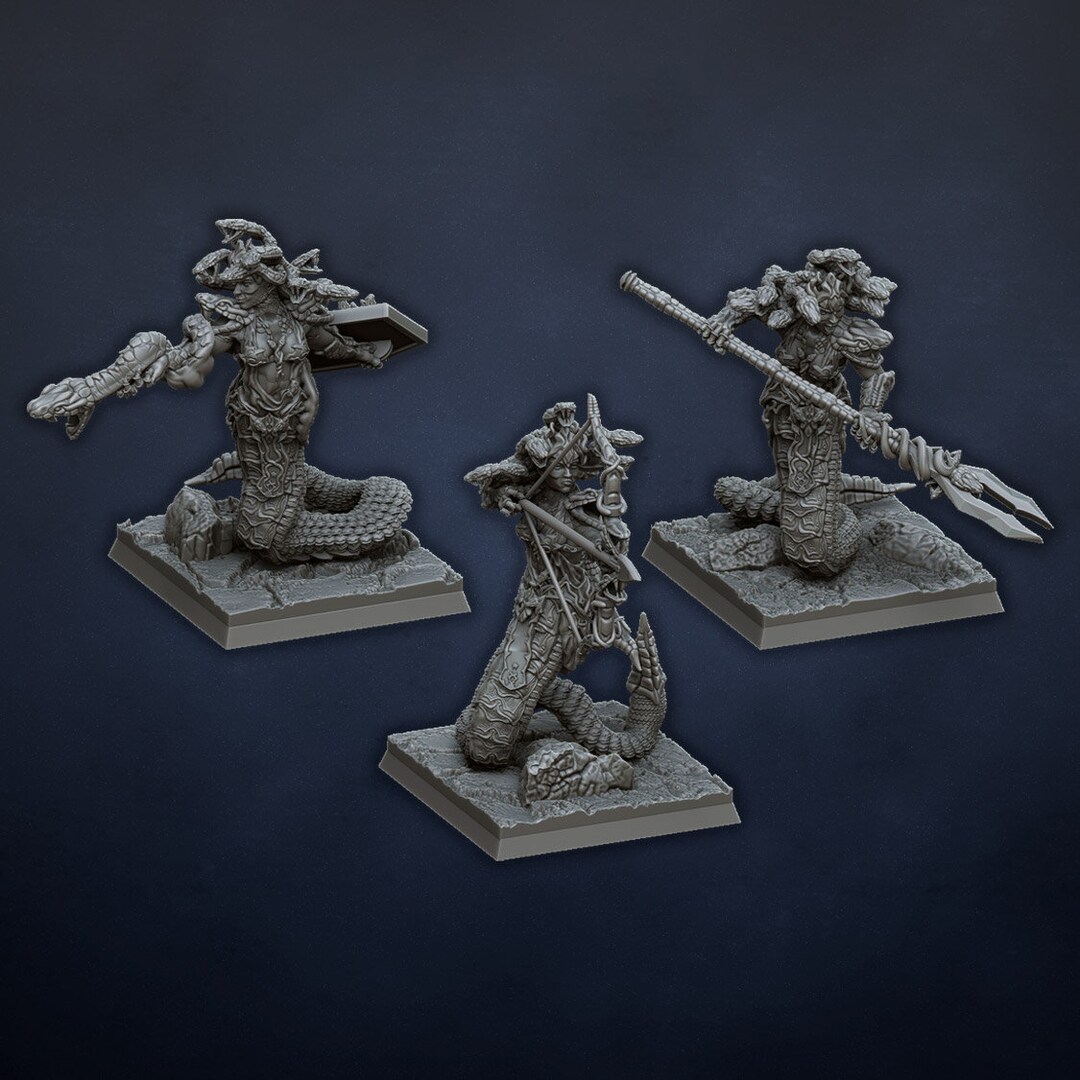 Miniatures Dread Elves Gorgons | FREE BASES INCLUDED| Get Additional ...