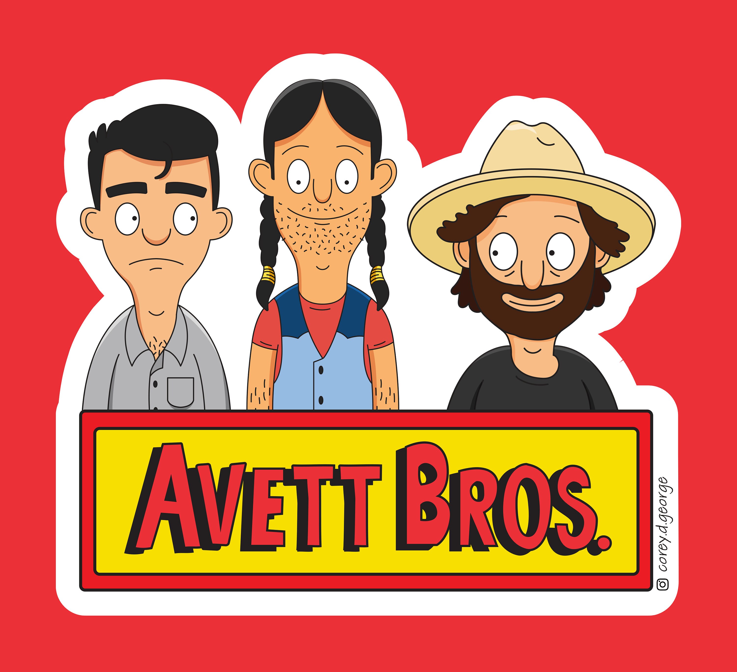 Avett Brothers Vinyl Sticker 2-pack - Etsy