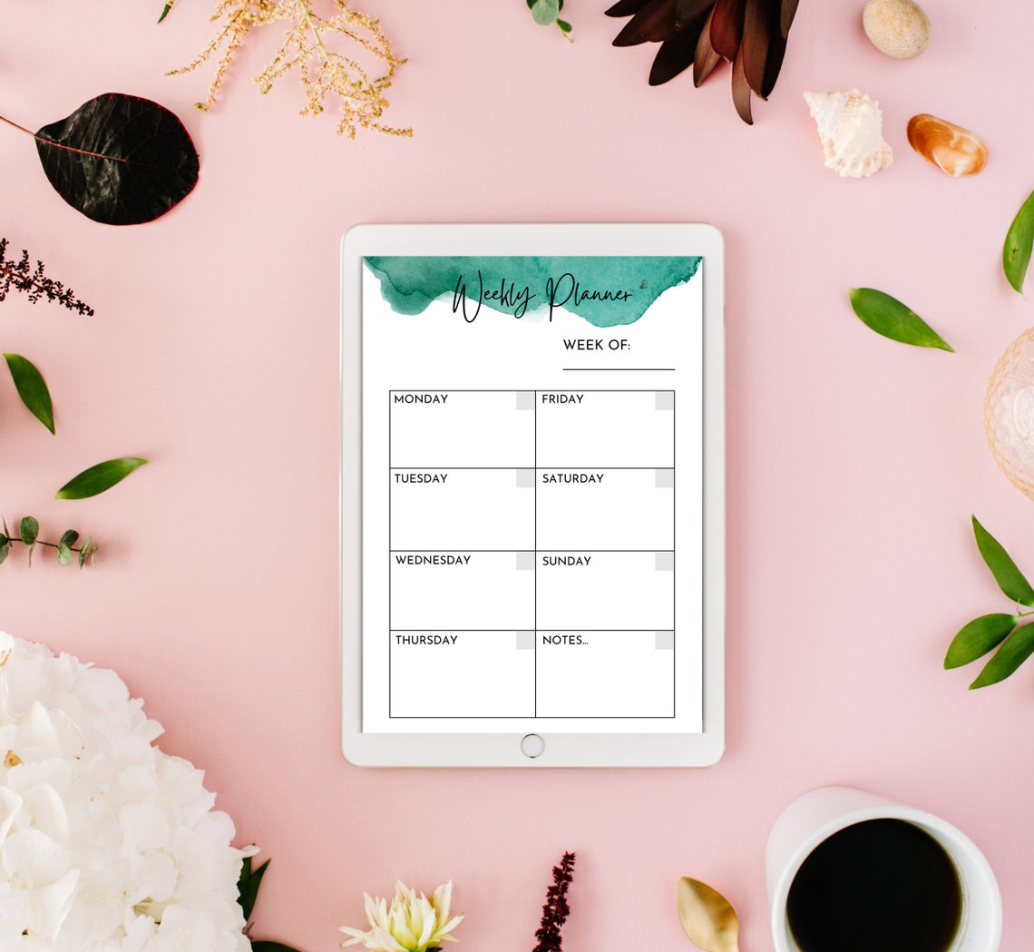 Weekly Editable Planner, Printable Task Schedule, Productivity Planner ...