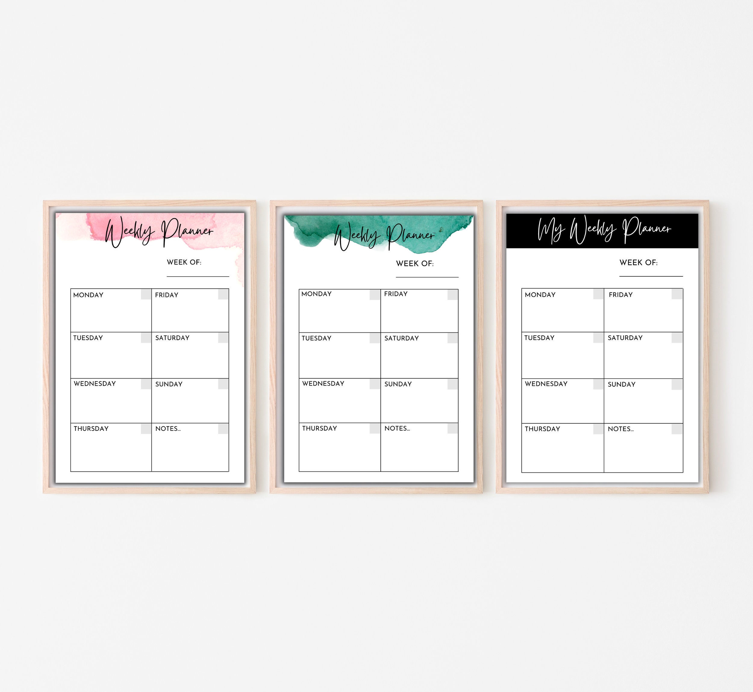 Editable and Printable Digital Weekly Planner, Productivity Planner ...