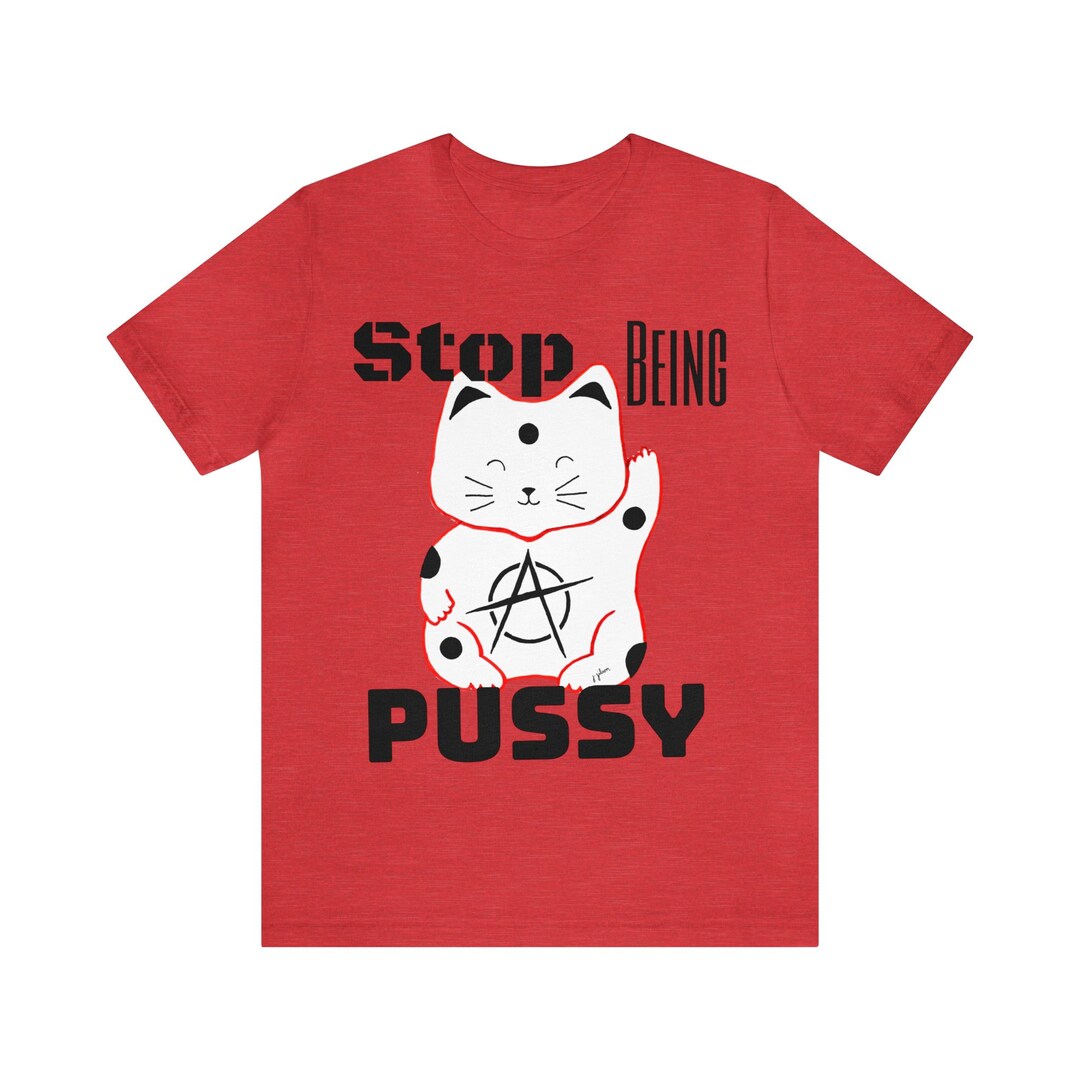 Funny Cat T-shirt, Anarchy Kitty, Gift for Rebel Teen, Unisex Jersey ...