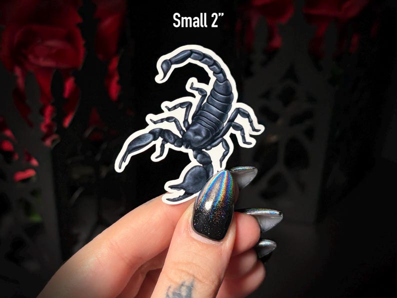 Scorpion Sticker | Glossy Waterproof Vinyl Sticker, Holographic or ...