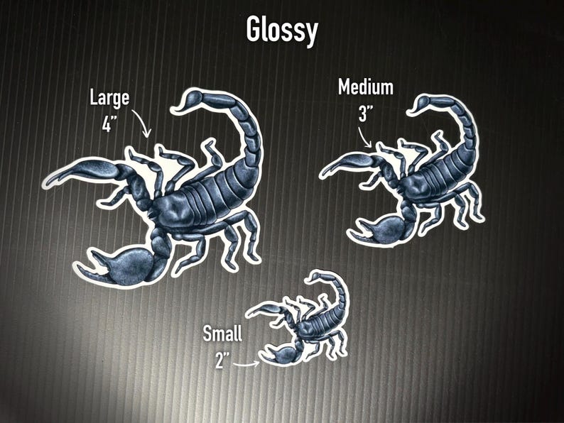 Scorpion Sticker | Glossy Waterproof Vinyl Sticker, Holographic or ...