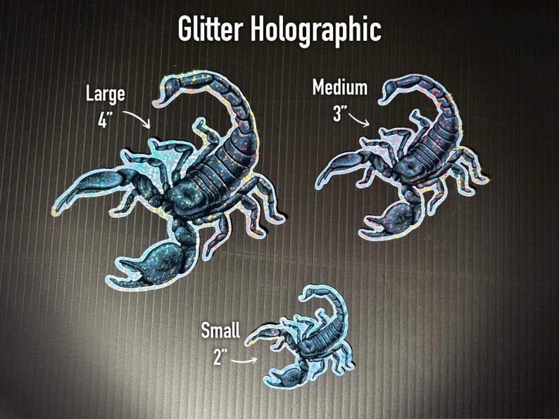 Scorpion Sticker | Glossy Waterproof Vinyl Sticker, Holographic or ...