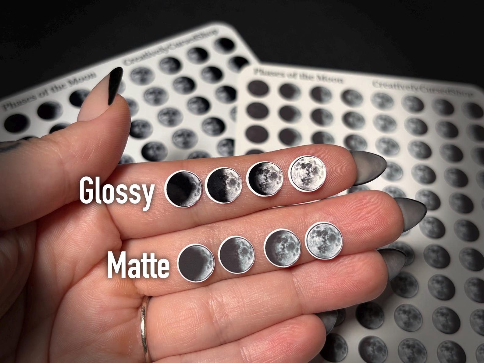 Phases of the Moon Sticker Sheet | Matte or Waterproof Glossy | 2026 ...