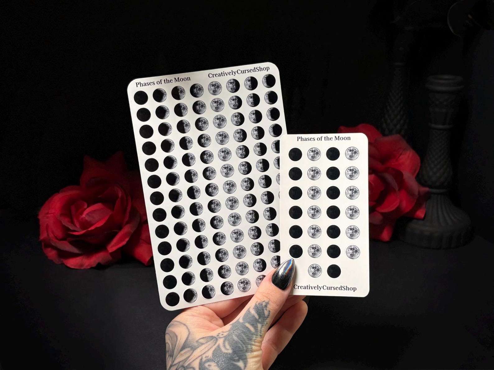 Phases of the Moon Sticker Sheet | Matte or Waterproof Glossy | 2026 ...