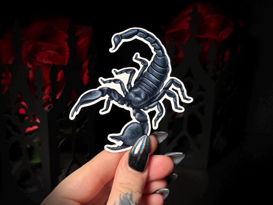 Scorpion Sticker | Glossy Waterproof Vinyl Sticker, Holographic or ...