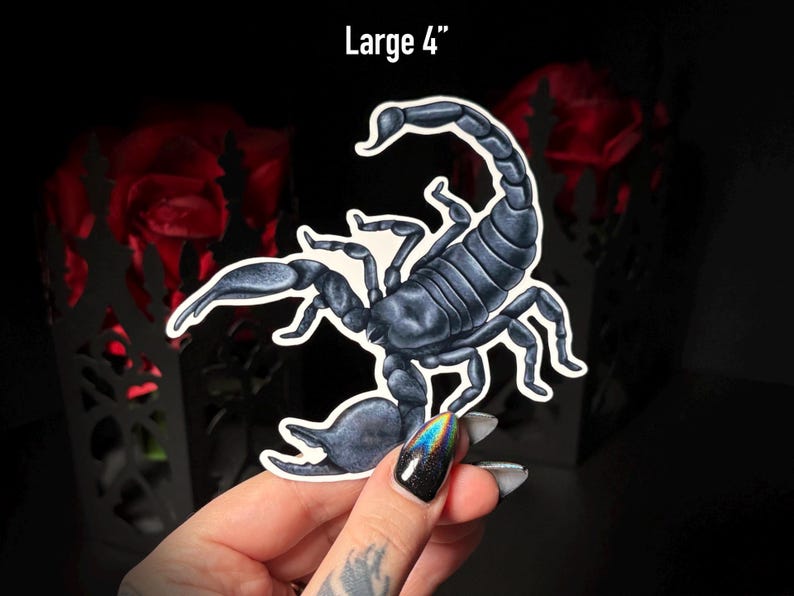 Scorpion Sticker | Glossy Waterproof Vinyl Sticker, Holographic or ...