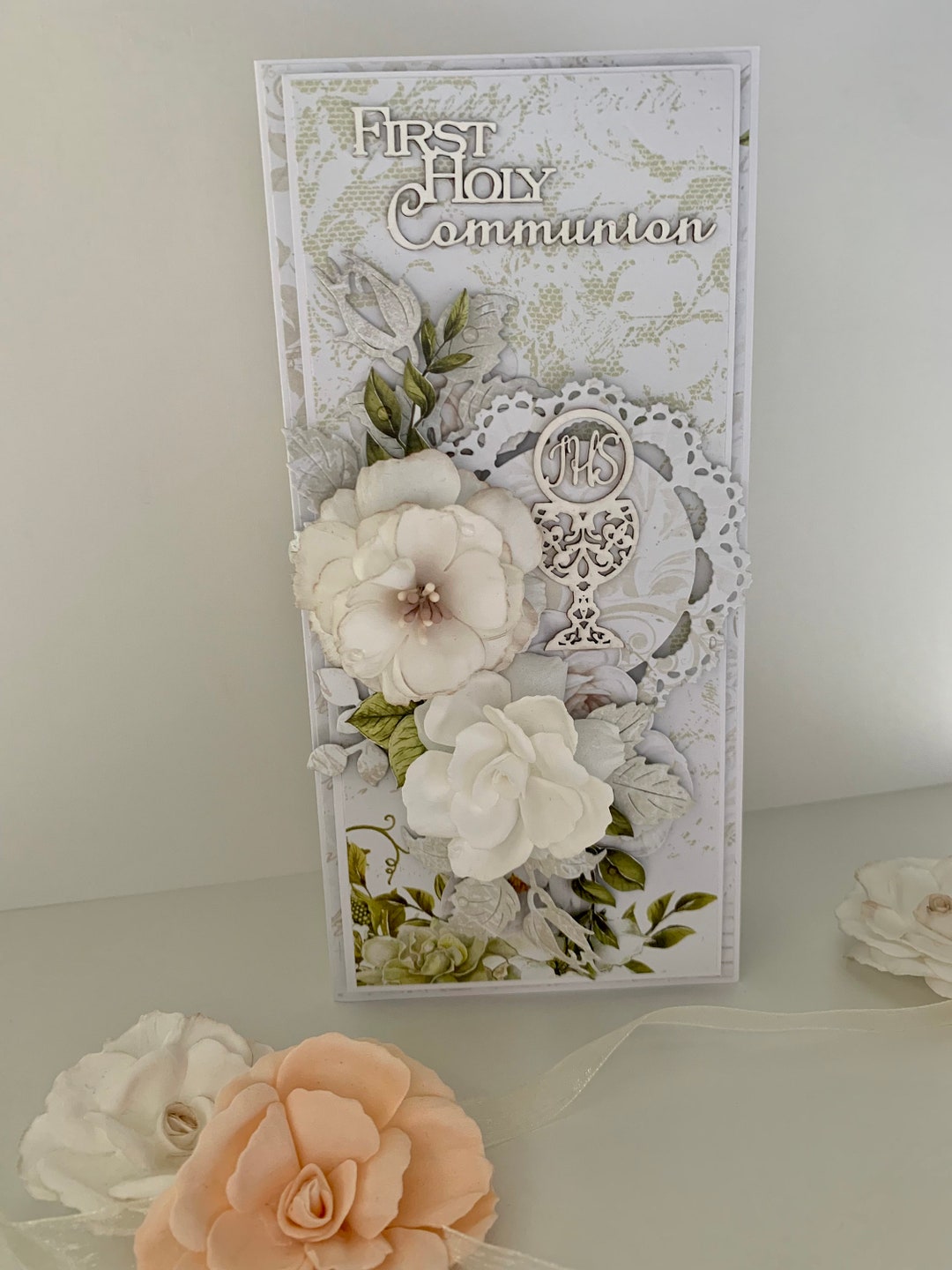 First Holy Communion Card Handmade Communion Religious Card 3D Boxed ...