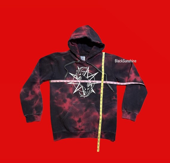 Slipknot Goat Red Black Tie Dye Nu Metal Pullover Hoo… - Gem