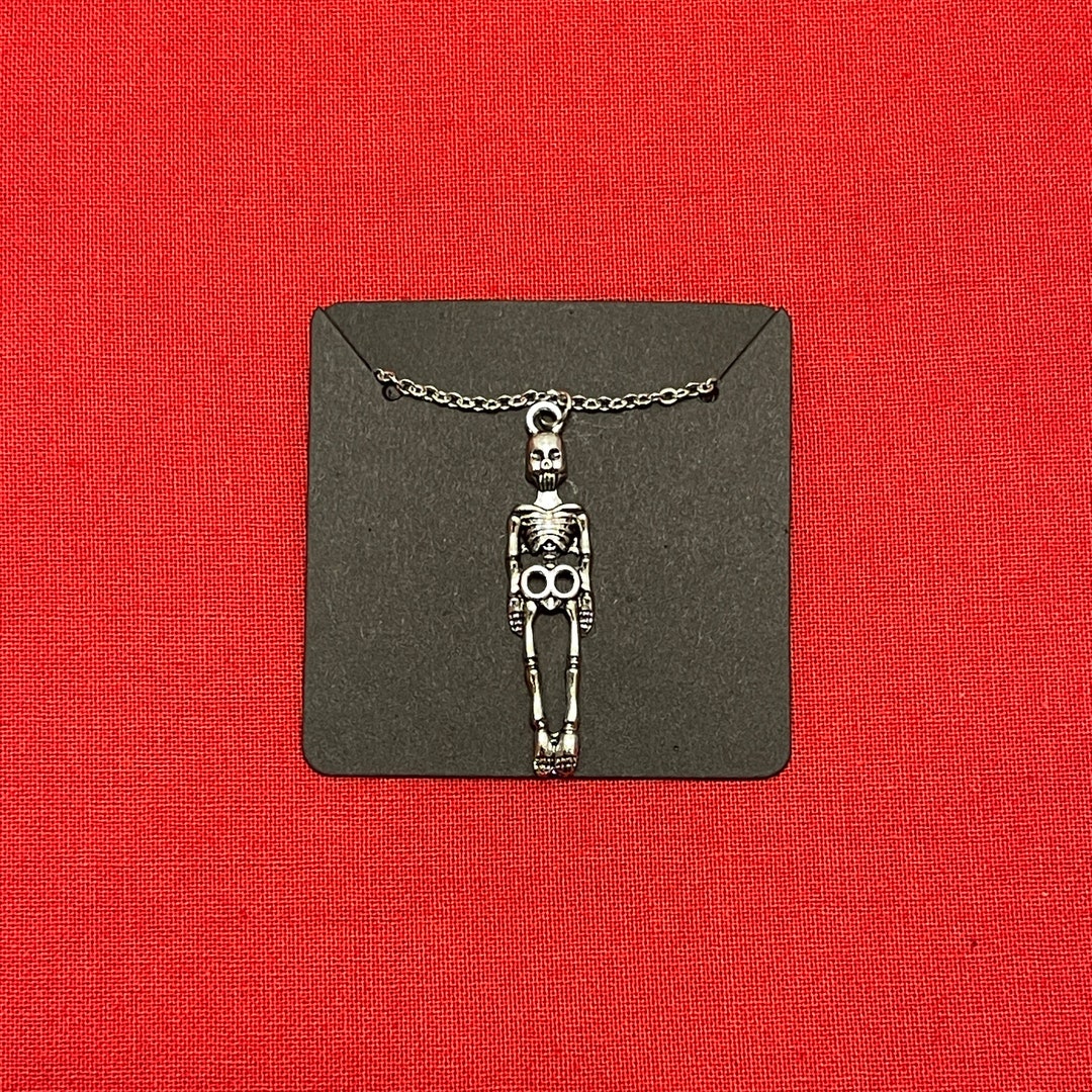 Skeleton Pendant Goth Alt Emo Charm Necklace - Etsy