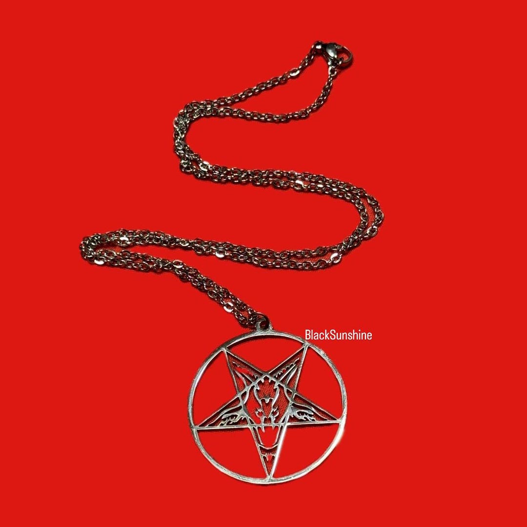 Baphomet Pentagram Pendant Occult Chain Necklace - Etsy