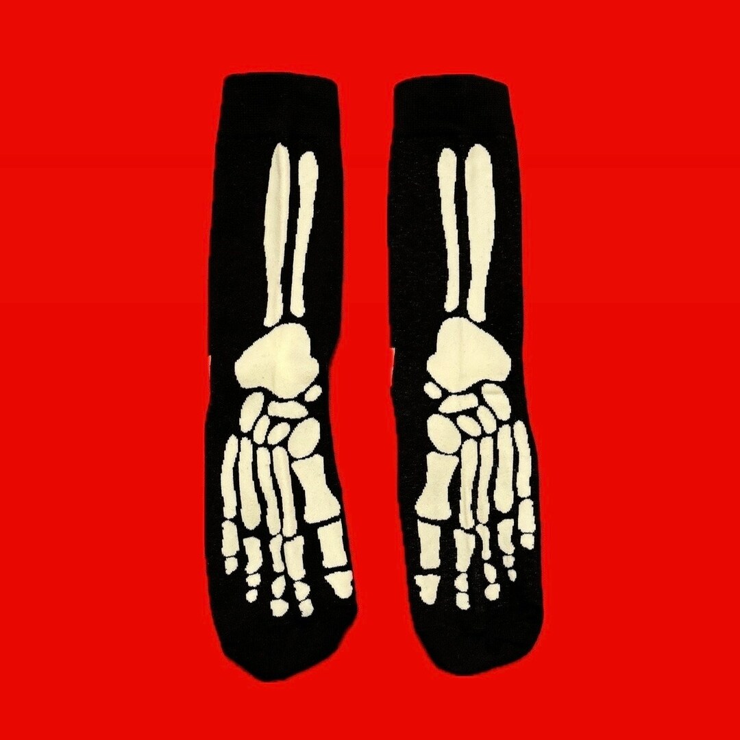 Skeleton Foot Bones Spooky High Tube Socks - Etsy
