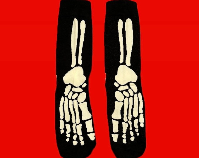 Skeleton Foot Bones Spooky High Tube Socks - Etsy