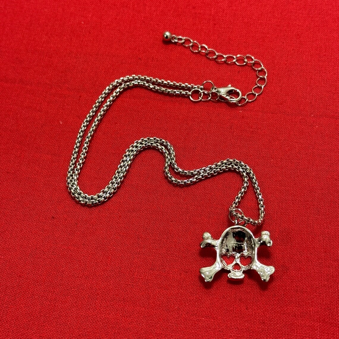 Skull Crossbones Heart Y2K Rhinestone Emo Goth Glam Necklace - Etsy