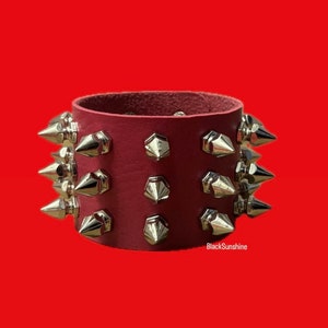 3 Row Spike Emo Goth Alt Wristband Snap Button Bracelet - Etsy