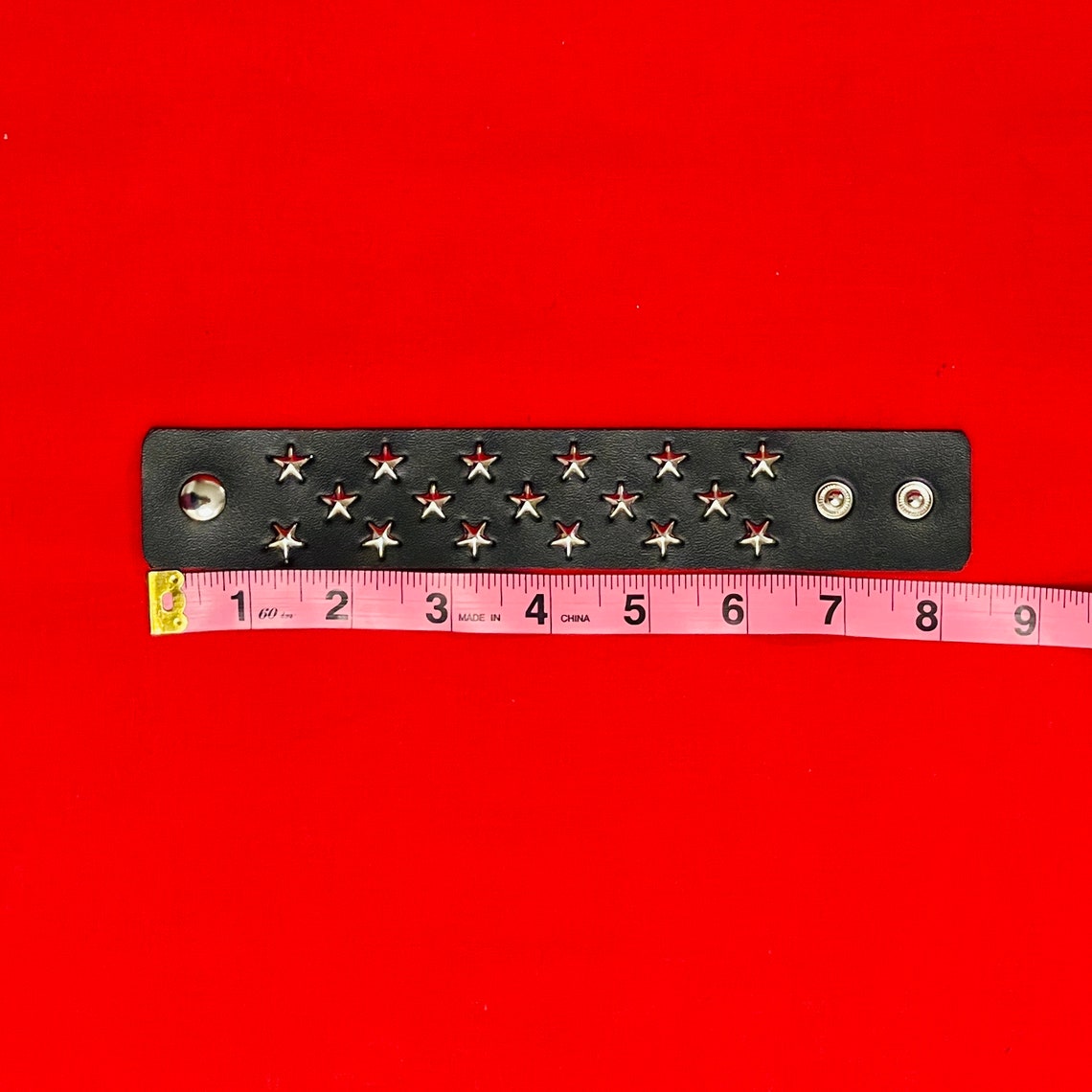 3 Row Star Stud Emo Goth Alt Faux Leather Cuff Wristband Bracelet - Etsy