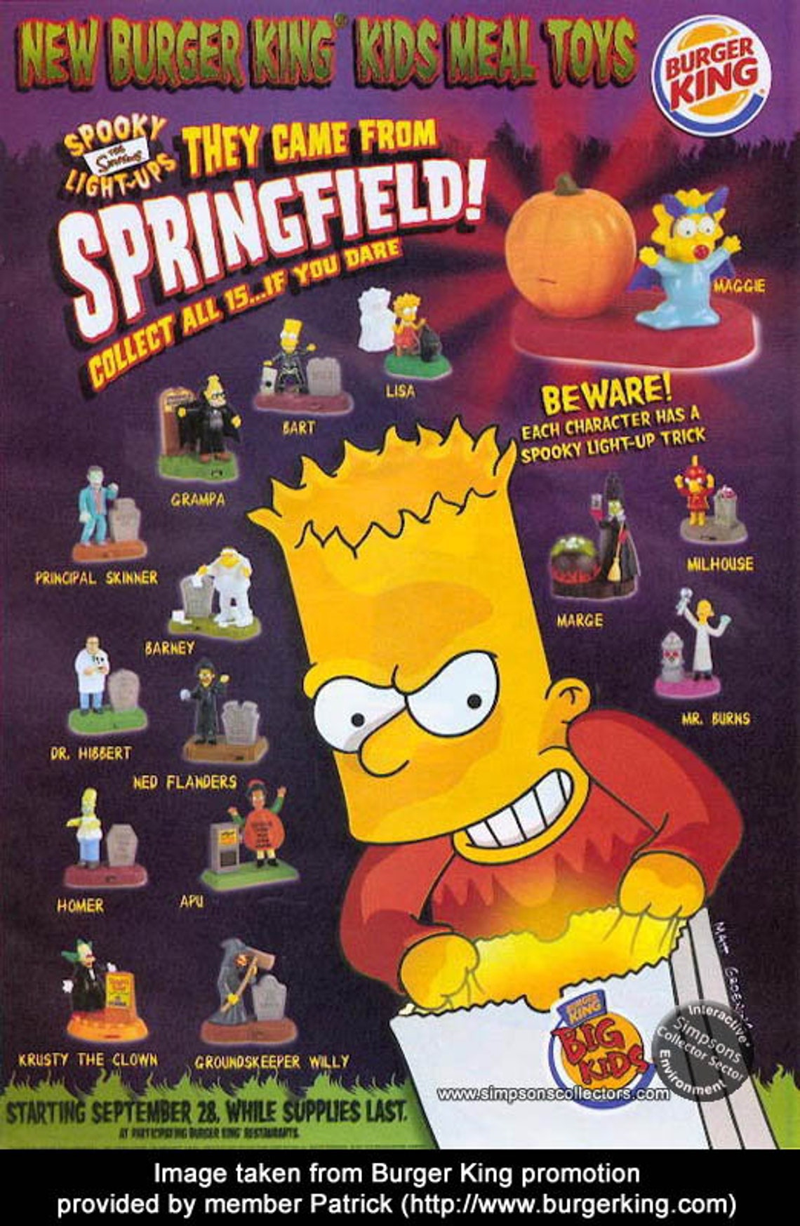 VTG 2002 Burger King Simpsons Halloween Light up Collection - Etsy