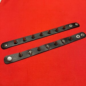 1 Row Spiked Skull Emo Goth Alt Wristband Bracelet - Etsy