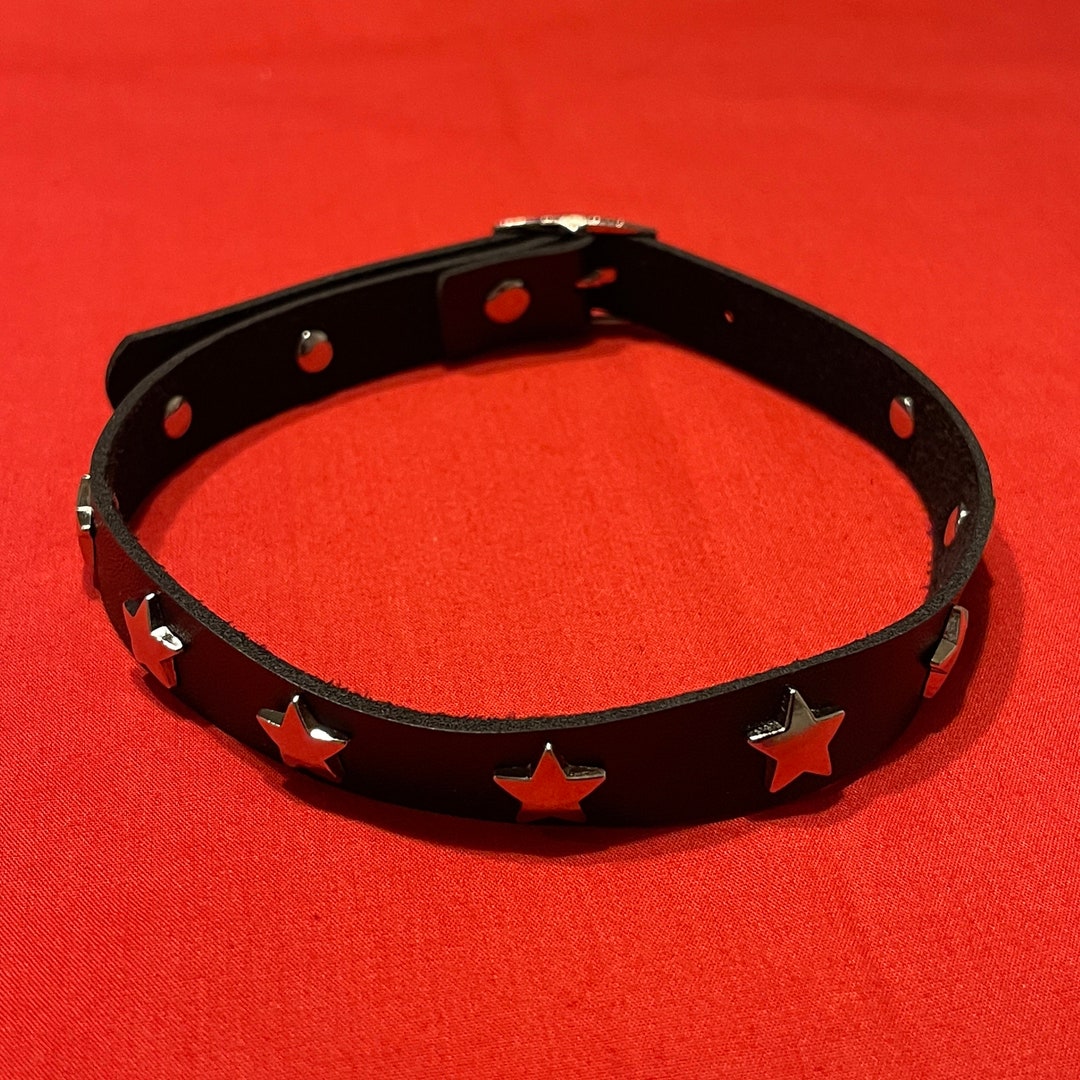 Star Stud Choker Faux Leather Mall Goth Collar Necklace Jewelry - Etsy