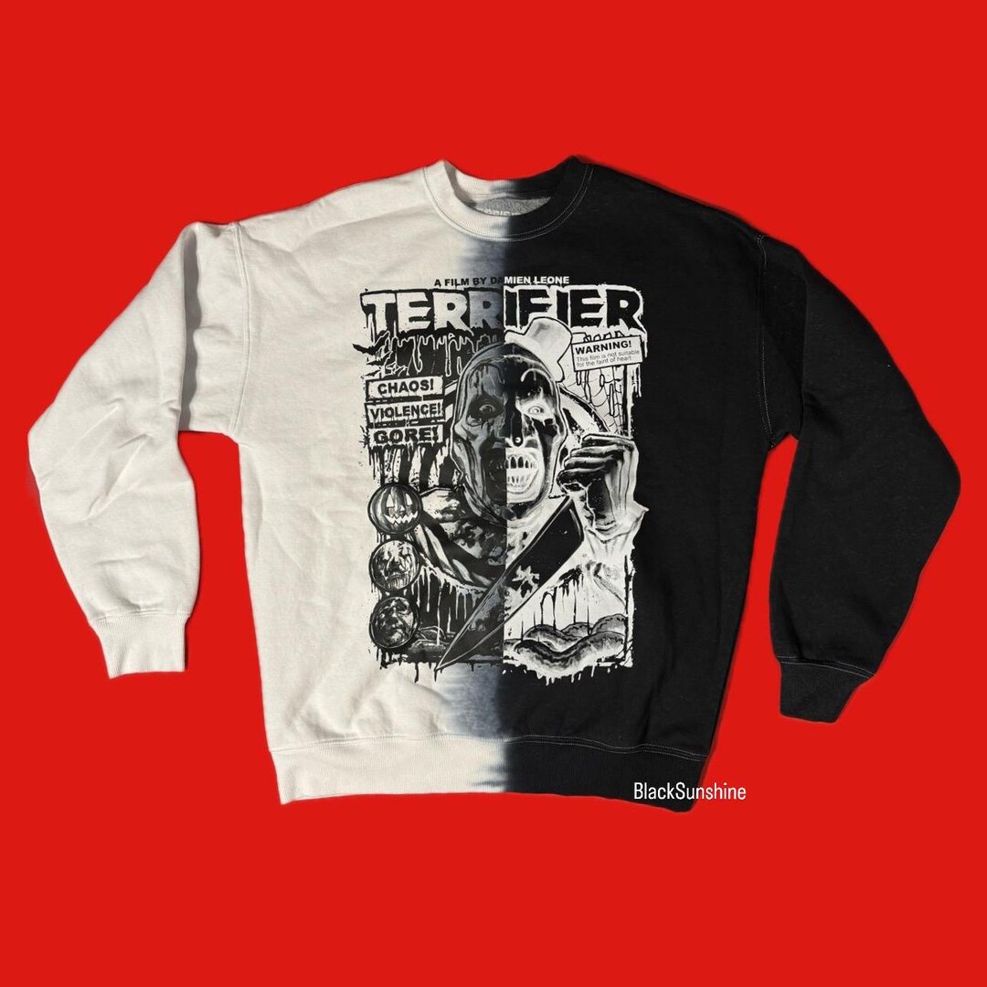 Terrifier Art the Clown Chaos Split Black White Inverted Horror ...