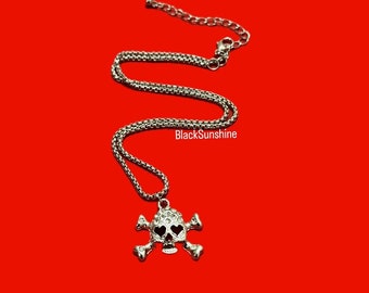 Y2K Rhinestone Skull and Crossbones Bling Emo Goth Choker - Etsy