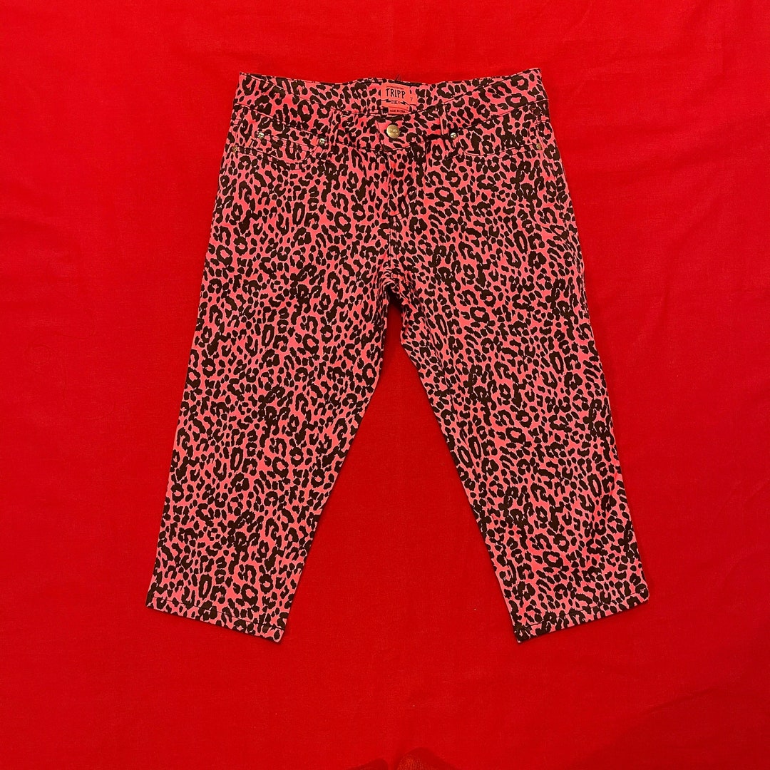 Tripp NYC Hot Pink and Black Leopard Print Capri Pants Sz 7 - Etsy