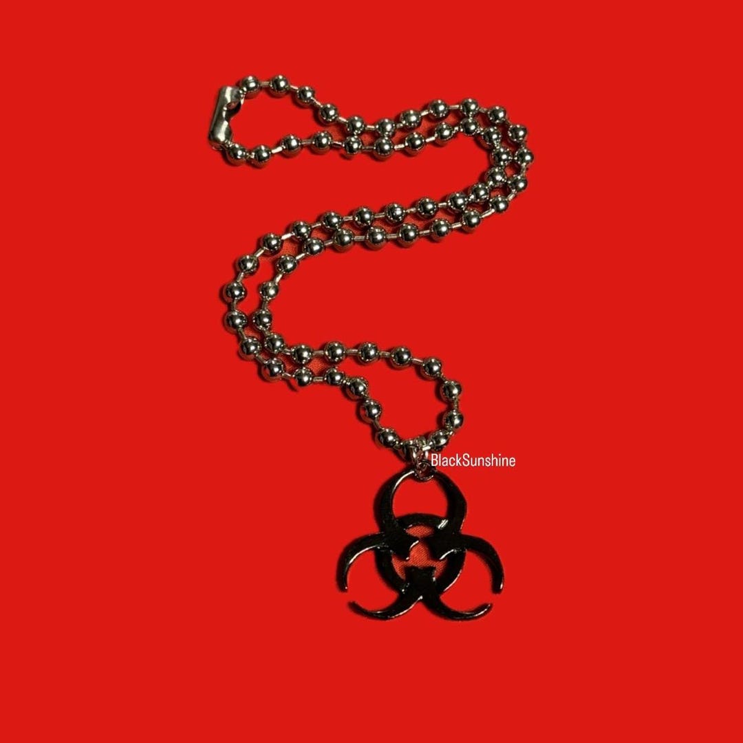 Biohazard Pendant Ball and Chain Nu Metal Mall Goth Necklace - Etsy