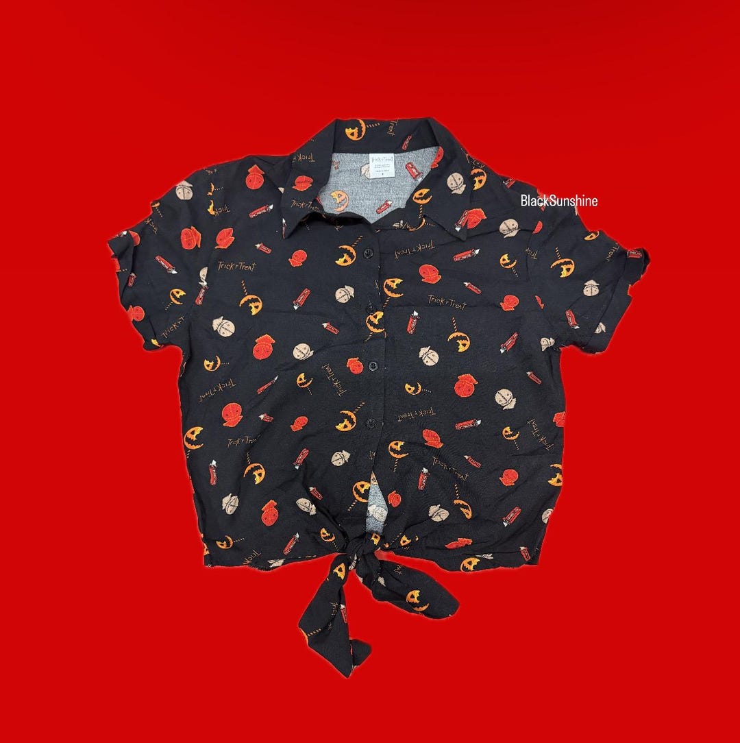 Trick R Treat Sam Candy Horror Movie Crop Button Top S - Etsy