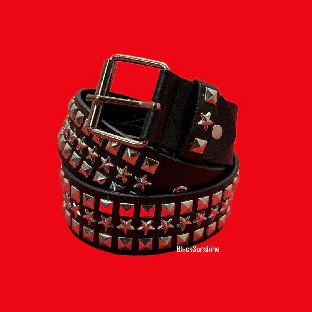 Pyramid & Small Star Studded Alt Goth Emo Belt - Etsy